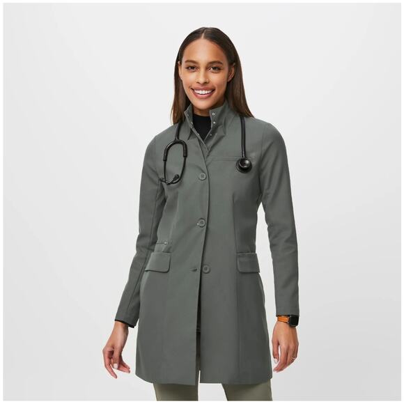 Figs | Jackets & Coats | Figspro High Collar Long Lab Coat Button Front ...